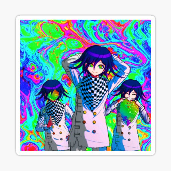 "kokichi glitchcore!" Sticker by tanjirokaka | Redbubble