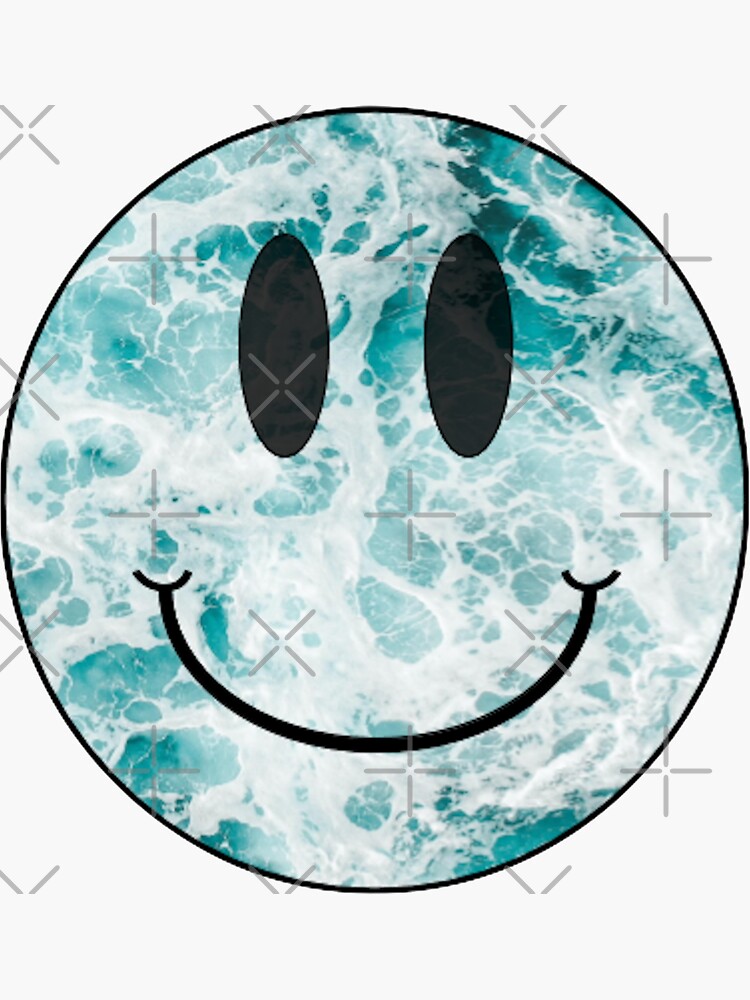 "Ocean Smiley Face " Sticker for Sale by Sleah113 | Redbubble