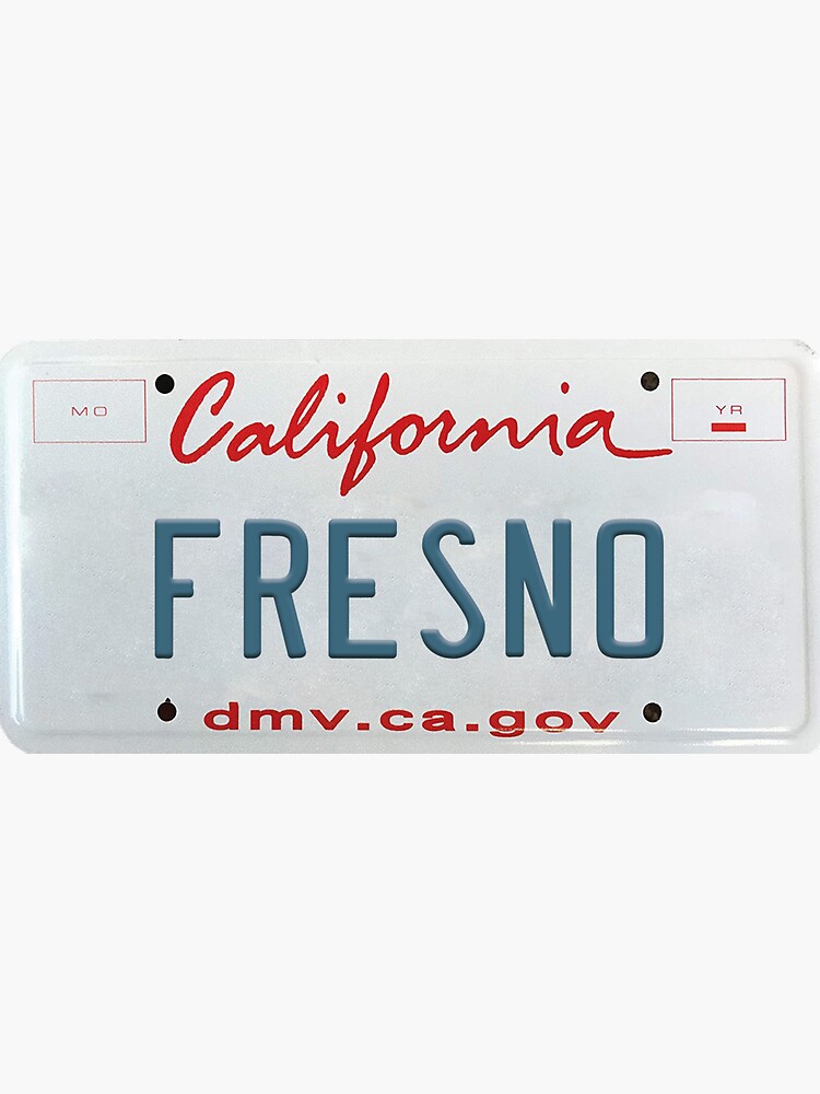 "Fresno license plate California" Sticker by GPCDesign | Redbubble