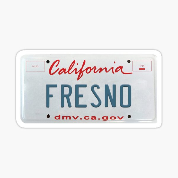 "Fresno license plate California" Sticker by GPCDesign | Redbubble