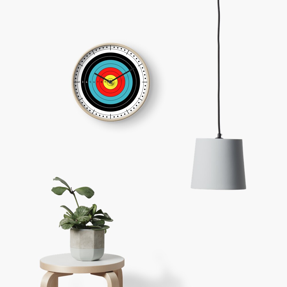 "archery target clock" Clock by lenVallo | Redbubble