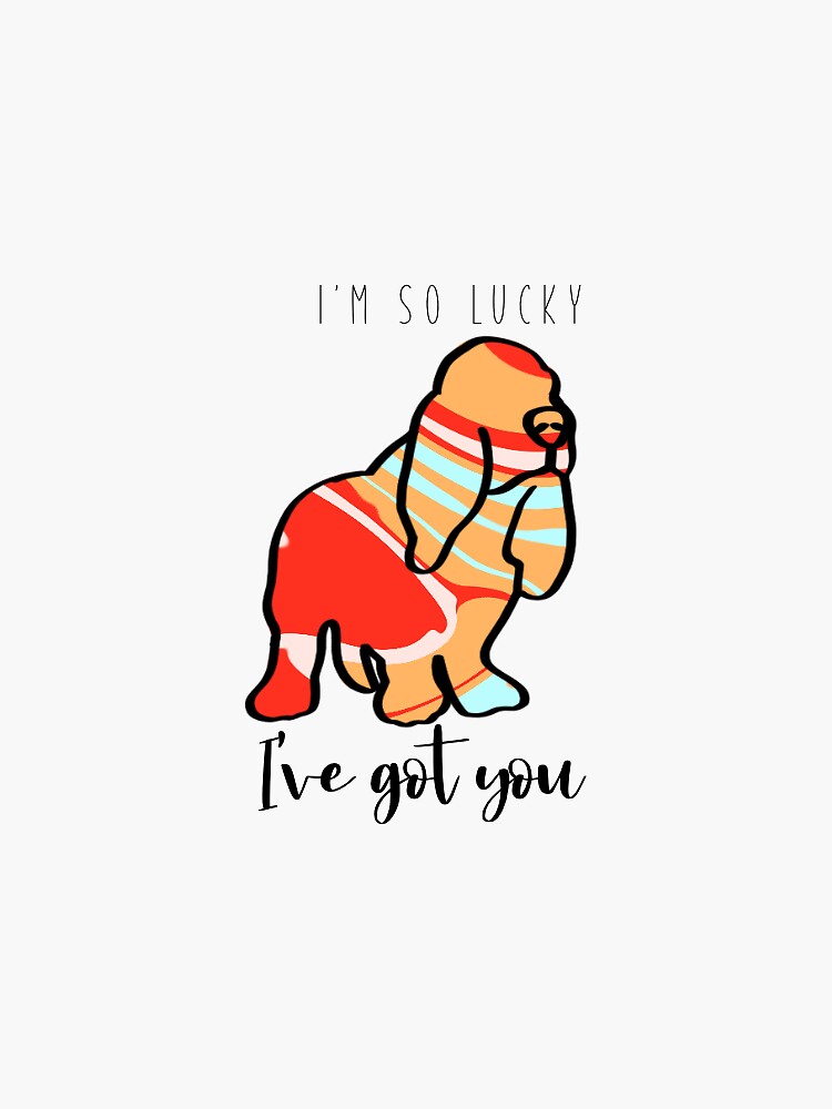 "I’m so lucky dog sticker " Sticker for Sale by reaganscreation | Redbubble