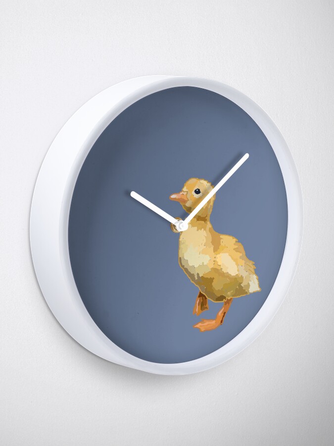 "Cute Yellow Fuzzy Baby Duck -- Adorable Animals" Clock for Sale by ...