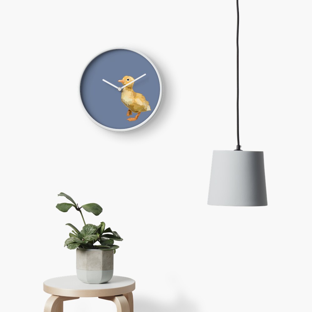 "Cute Yellow Fuzzy Baby Duck -- Adorable Animals" Clock for Sale by ...