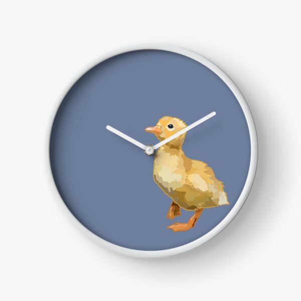"Cute Yellow Fuzzy Baby Duck -- Adorable Animals" Clock for Sale by ...