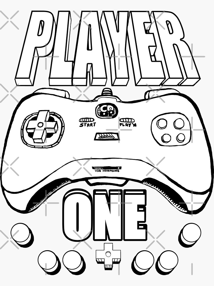 "PLAYER ONE (PLAYER TWO Variations also available!)" Sticker for Sale ...