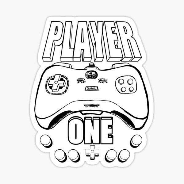 "PLAYER ONE (PLAYER TWO Variations also available!)" Sticker for Sale ...
