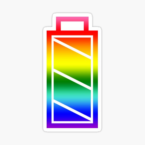 "Fully Charged Pride Battery Graphic" Sticker for Sale by SeguinM ...