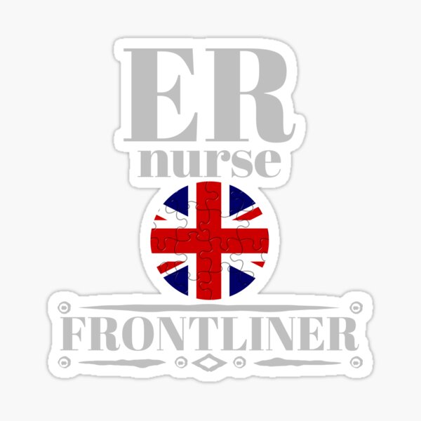"er nurse frontliner. UK flag" Sticker by doctors-apparel | Redbubble