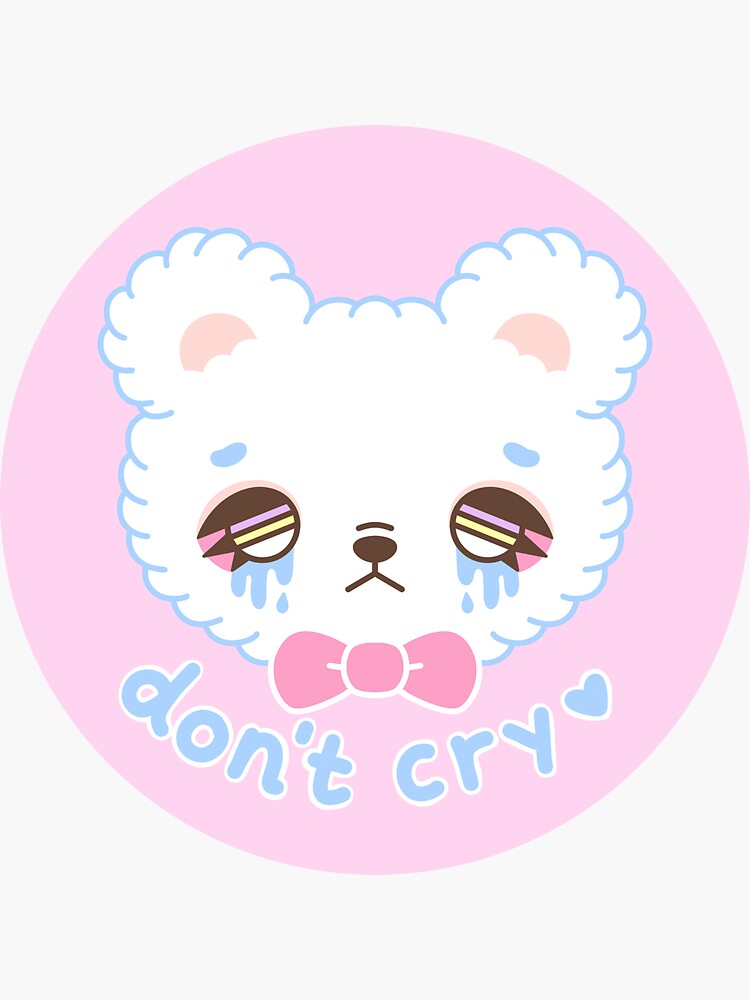 "Please Don't Cry" Sticker for Sale by CinnamonBunShop | Redbubble