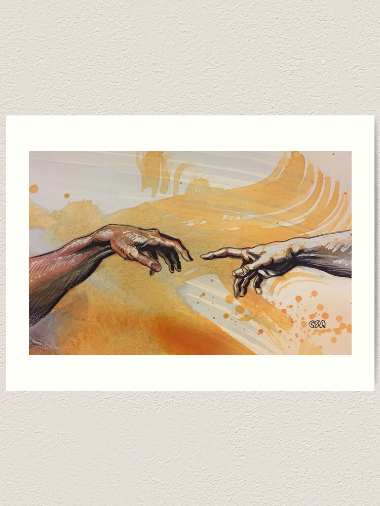 "Birth of Adam Michelangelo Sistine Chapel" Art Print for Sale by ...