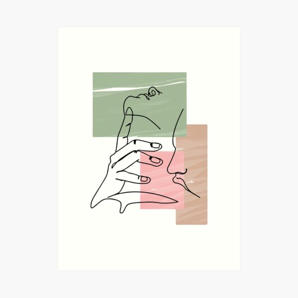 "One continuous single drawn line art doodle curl loving kissing couple ...