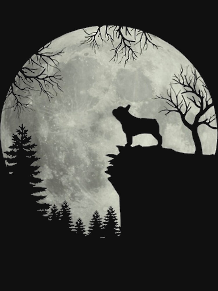 "French Bulldog moon howl in forest Halloween" Classic T-Shirt for Sale ...