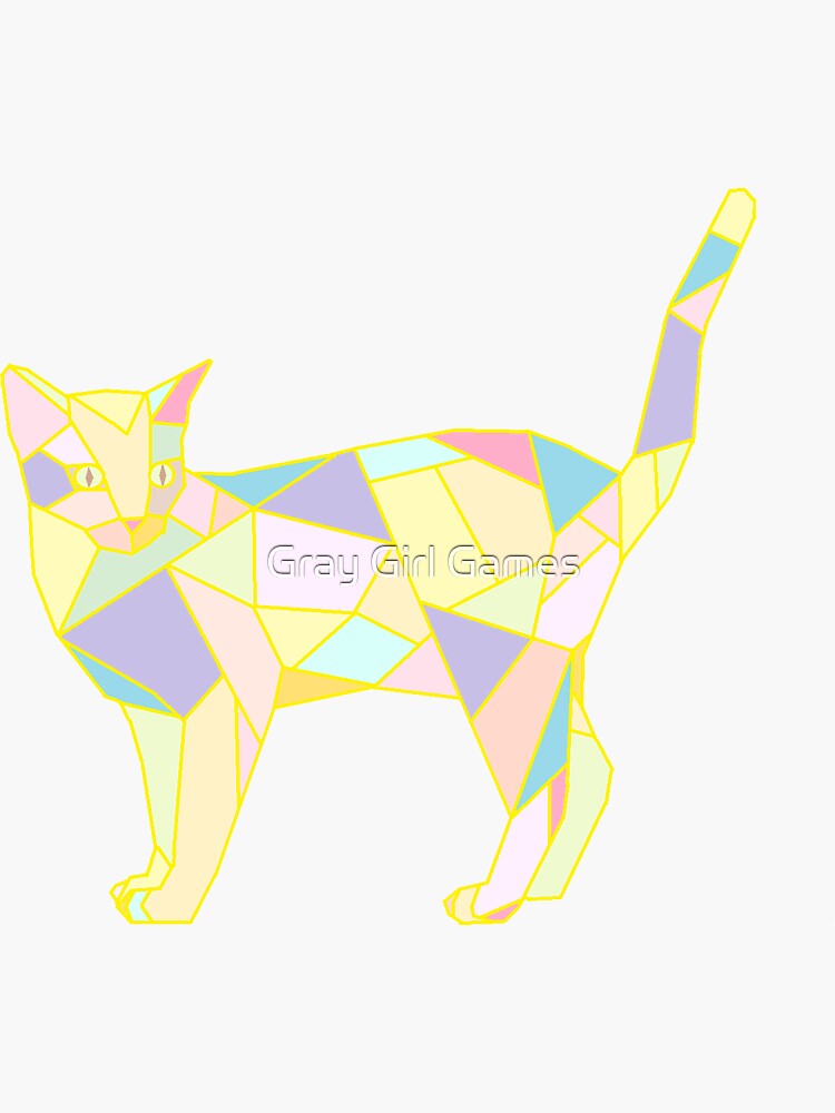 "Geo Cat" Sticker for Sale by ImmorlandRose | Redbubble