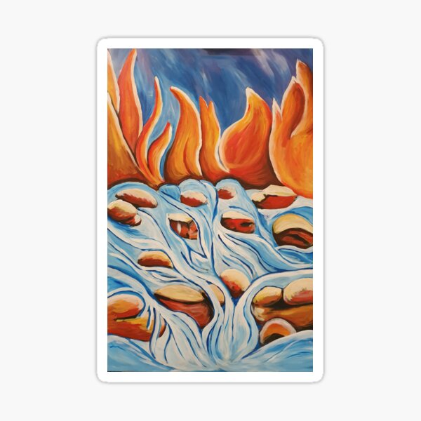 "Fire & Water Elements" Sticker for Sale by Bdesigns2018 | Redbubble