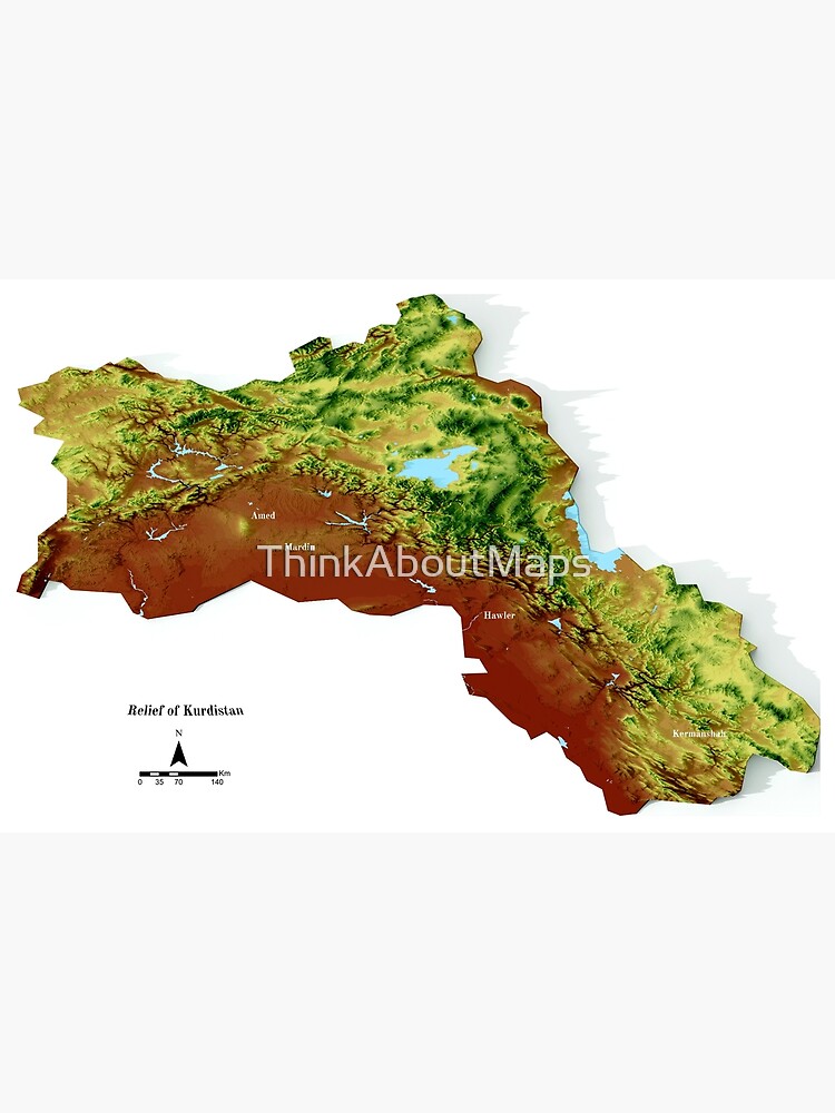 "Relief Map of Kurdistan 3D digitally-rendered" Poster by ...