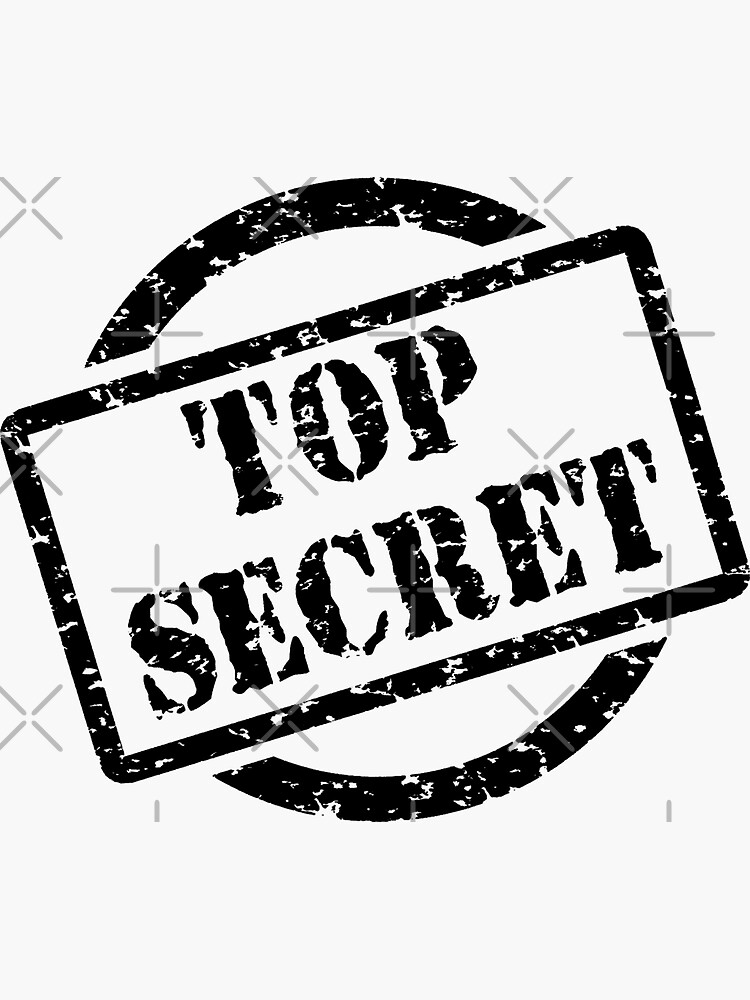 "Top Secret Rubber Stamp (black design)" Sticker for Sale by keep-in ...