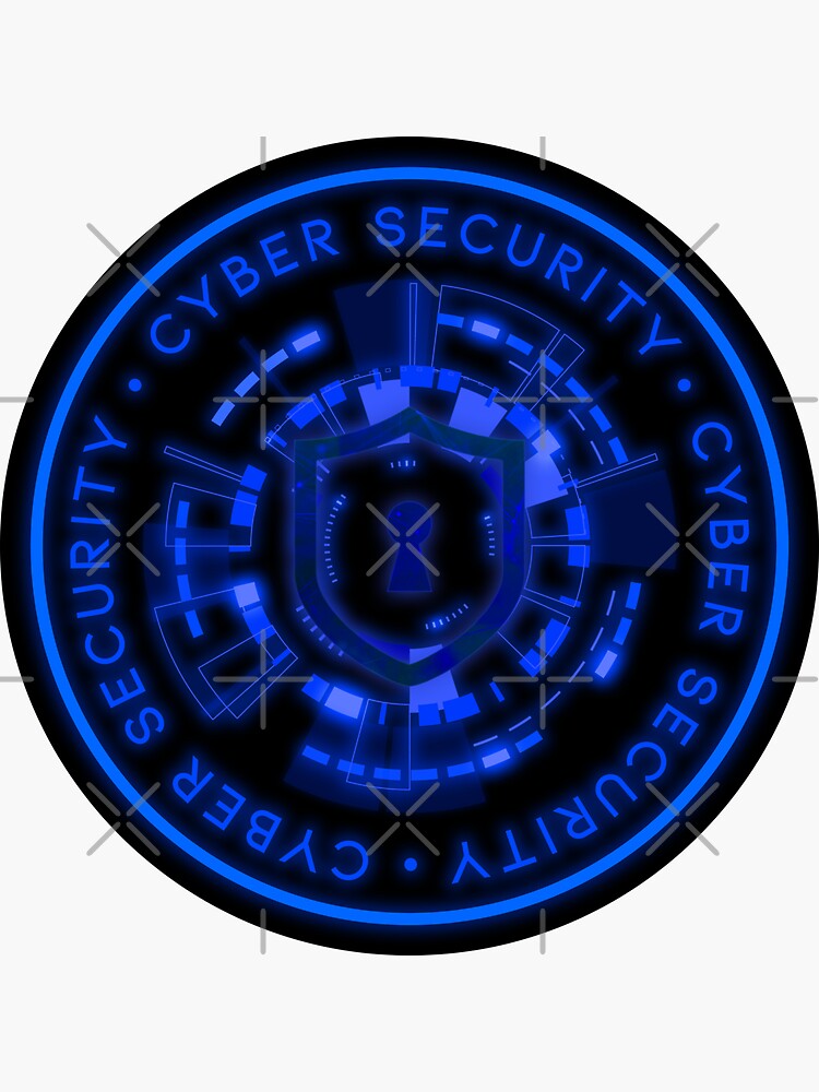 "CYBER SECURITY BADGE SEAL LOGO - RADAR DIGITAL NETWORK NODE - Blue ...