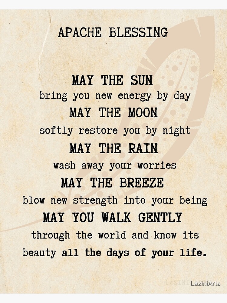 "Apache blessing in typewriter font." Poster for Sale by LaziniArts ...