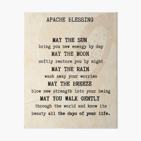 "Apache blessing in typewriter font." Art Board Print for Sale by ...