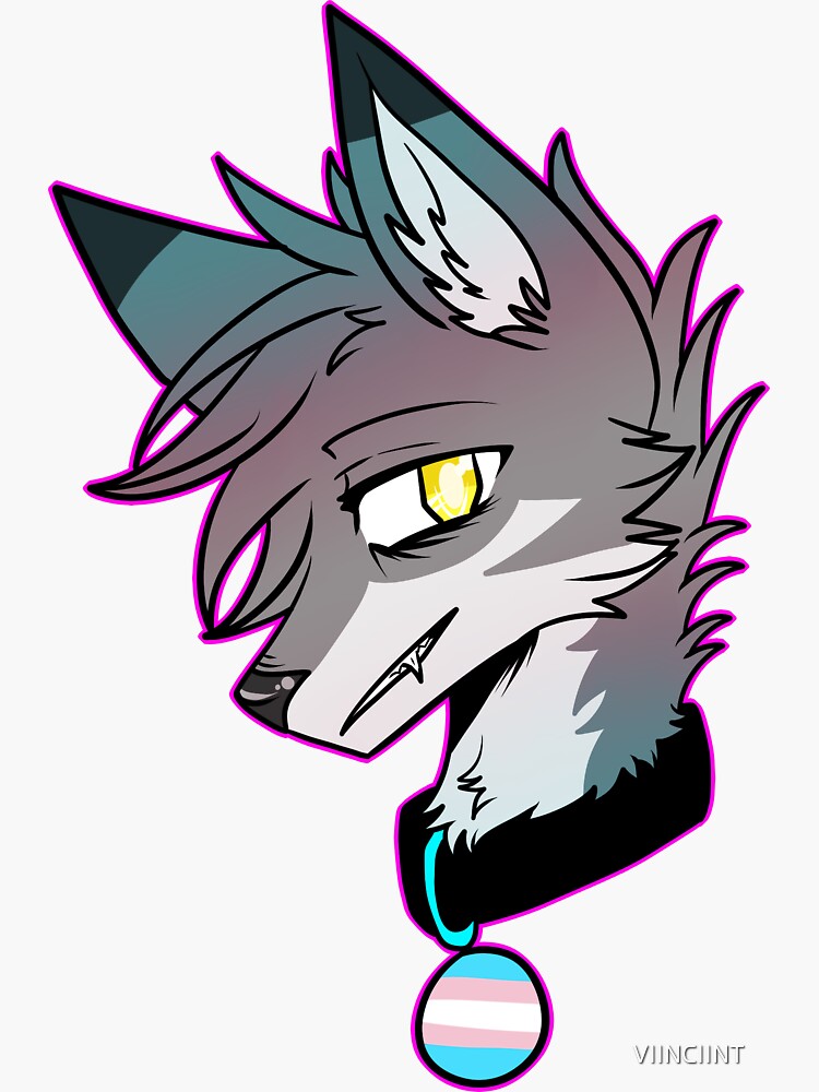 "Trans Wolf" Sticker by Cheshire-Rabbit | Redbubble