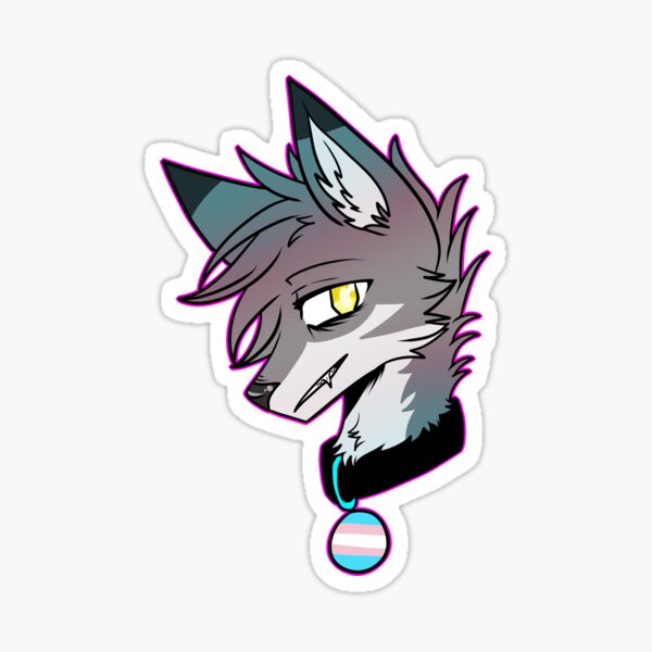 "Trans Wolf" Sticker by Cheshire-Rabbit | Redbubble