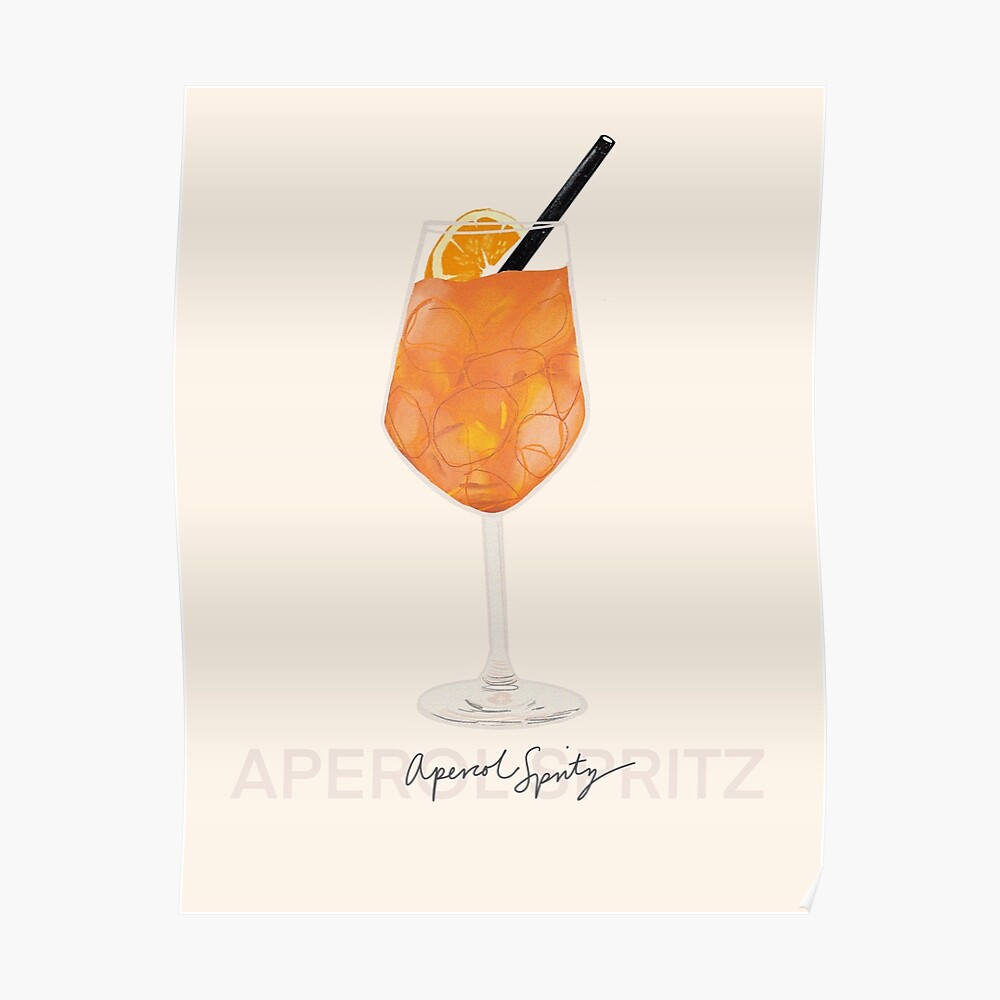 Wall Décor Home Décor Aperol Spritz Illustration Cocktail Wall Décor ...