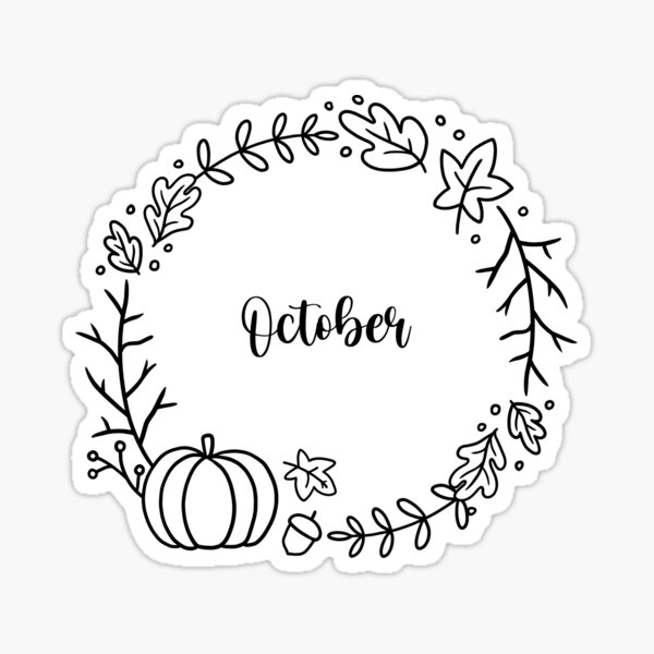 "October Monthly cover for Bullet Journal / Bujo Planner" Sticker for ...