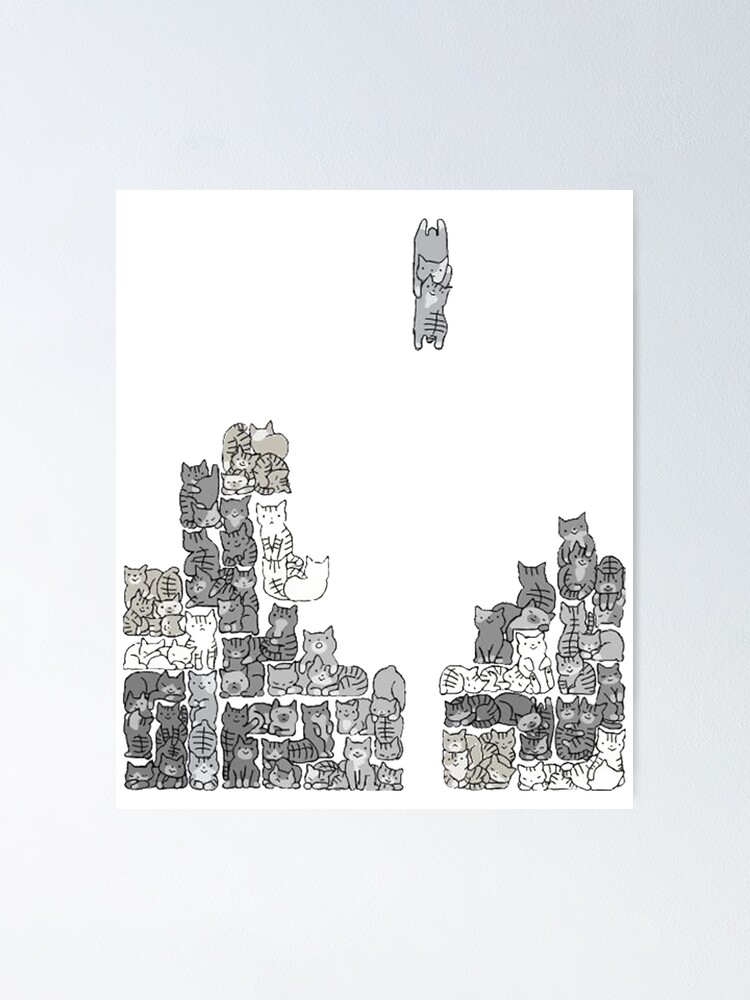 "Tetris Cat Kitten Felidae" Poster by KentOsmundsen | Redbubble