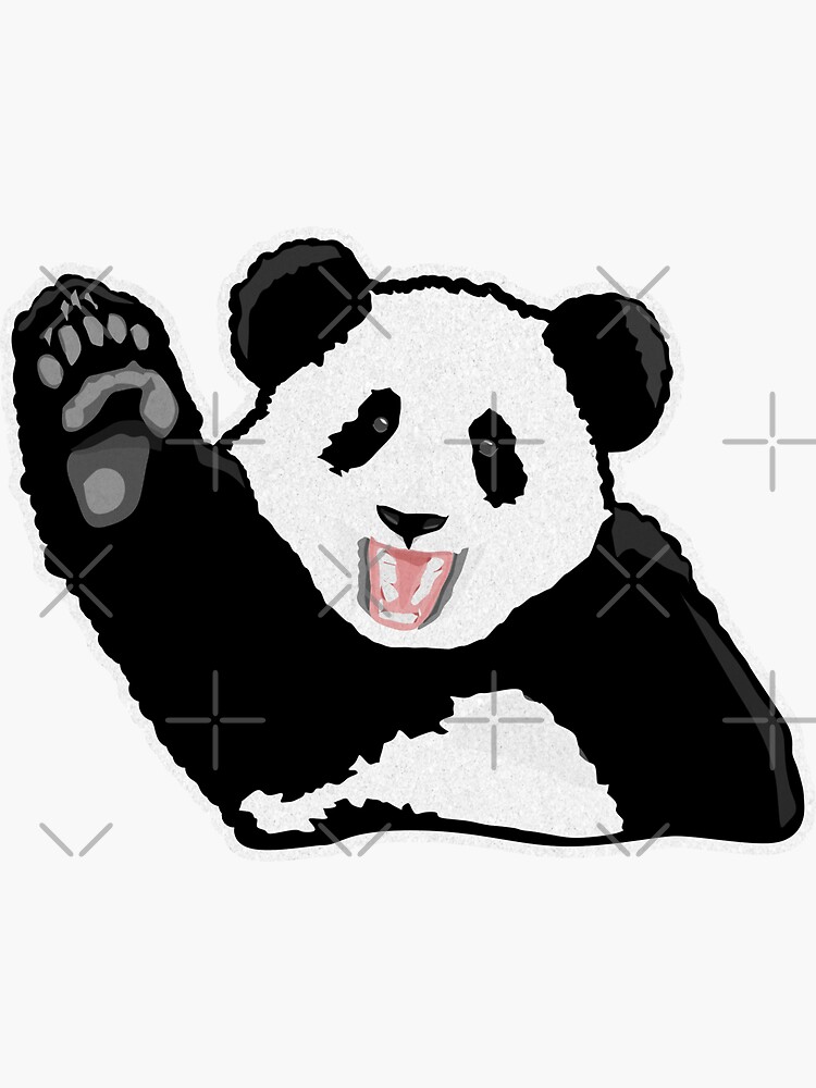 "Panda saying Hi! Vector Art - Blue" Sticker for Sale by Ngaiseot ...