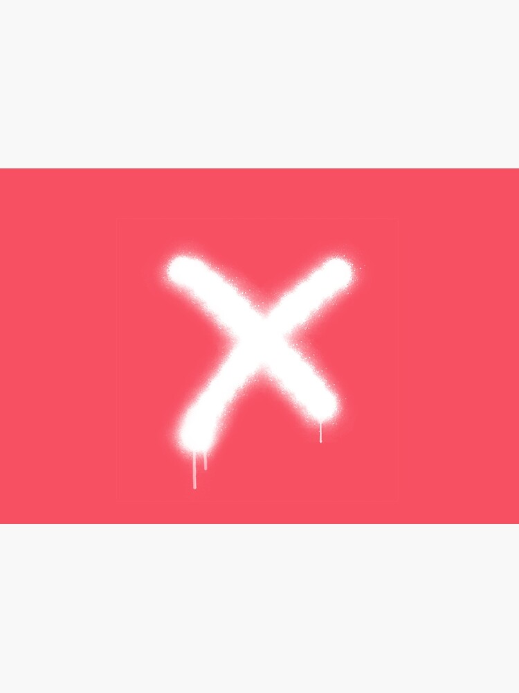 "Error, crossed out, taboo. White cross spray-painted on a red ...