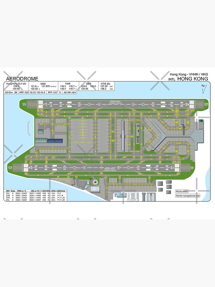 "VHHH / HKG Hong Kong International Airport Diagram" Poster for Sale by ...