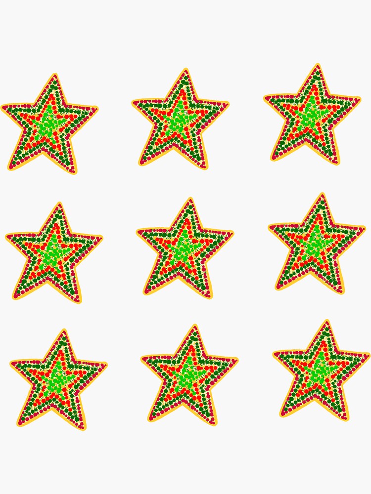 "Christmas Stars" Sticker by TheFabricSeal | Redbubble