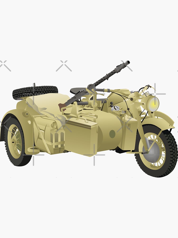 "German WW2 Motorcycle with a Sidecar" Sticker for Sale by NorseTech ...