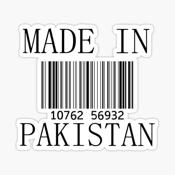 ""Made In Pakistan" Barcode (fake)" Sticker for Sale by domo85 | Redbubble