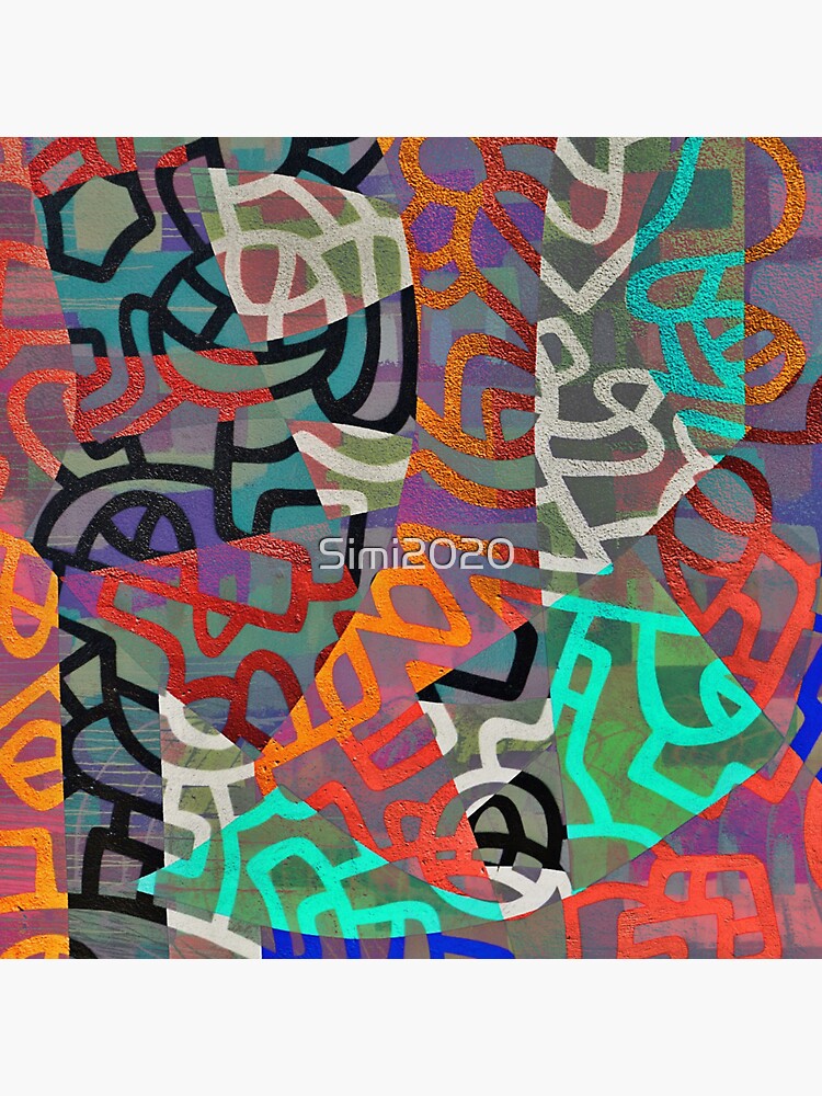 "Colourful fun line art piece" Sticker by Simi2020 | Redbubble