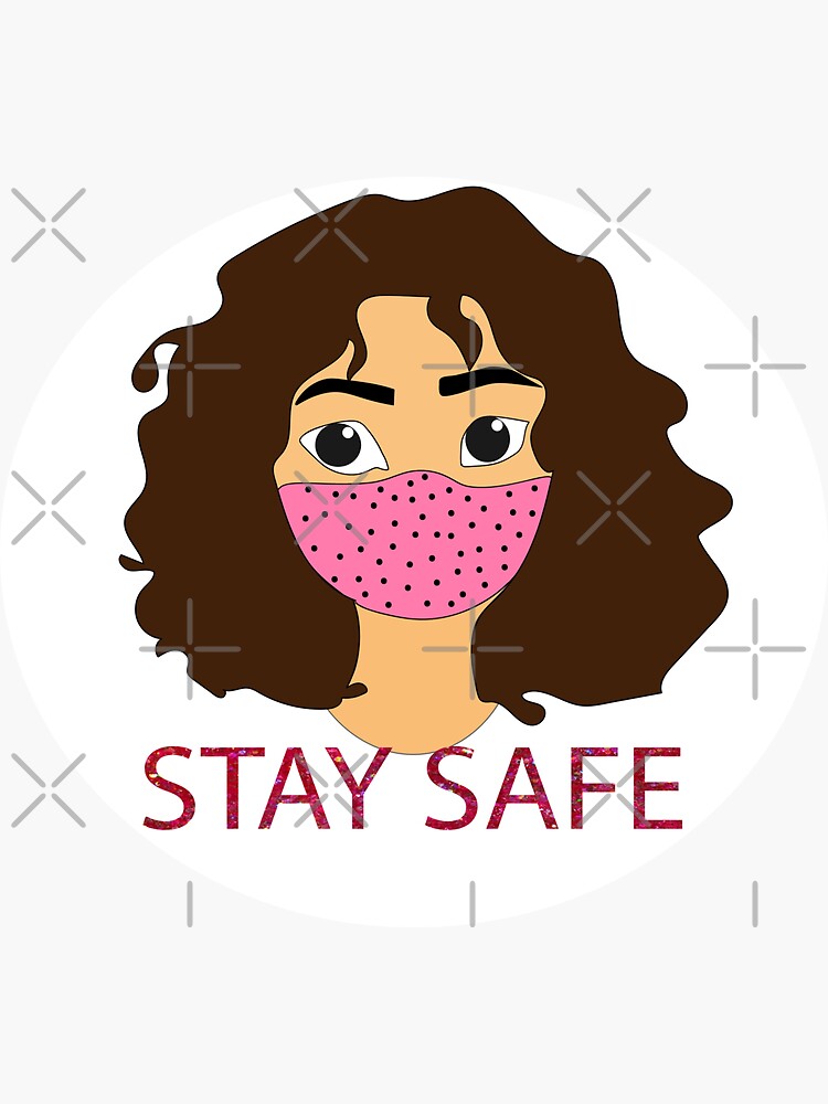 "stay safe" Sticker for Sale by mahiamen | Redbubble