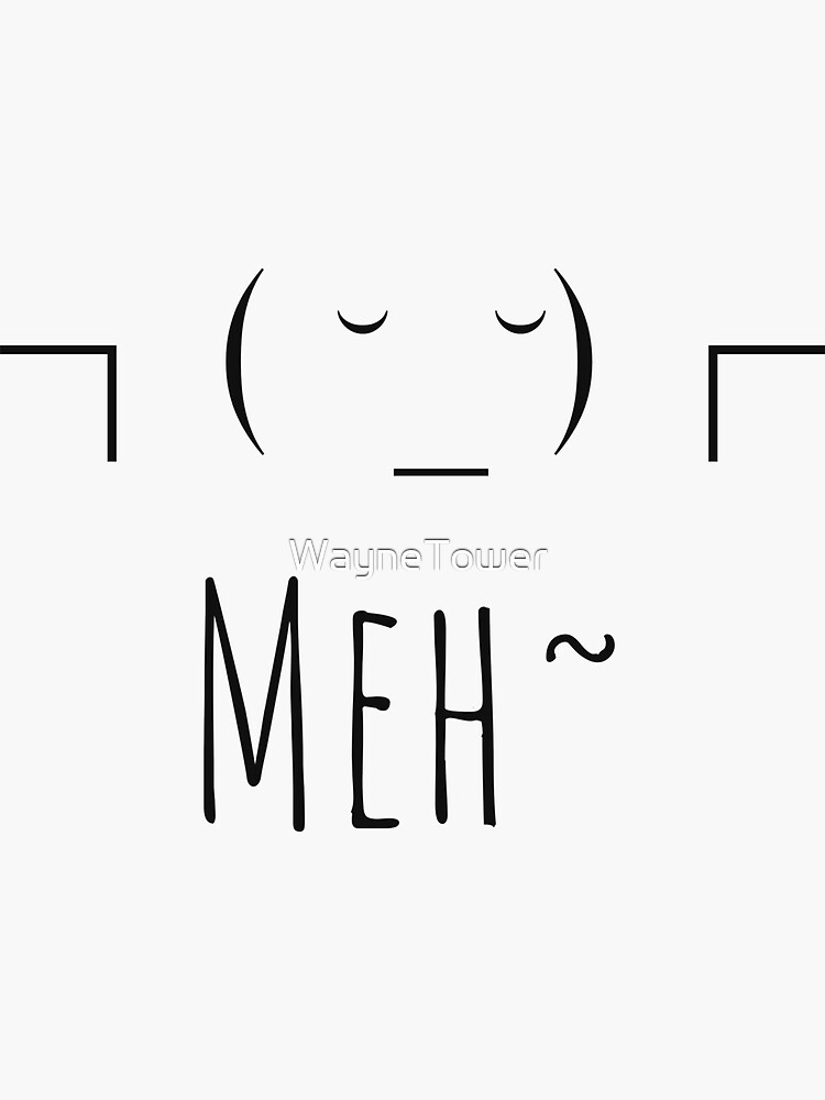 "Meh Emoji Emoticon Feelings " Sticker for Sale by WayneTower | Redbubble