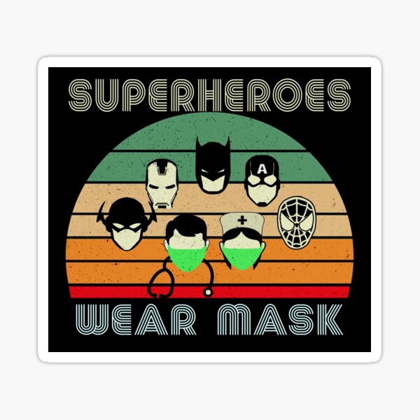 "Superheroes Wear Mask, Vintage Design" Sticker for Sale by Poloy ...
