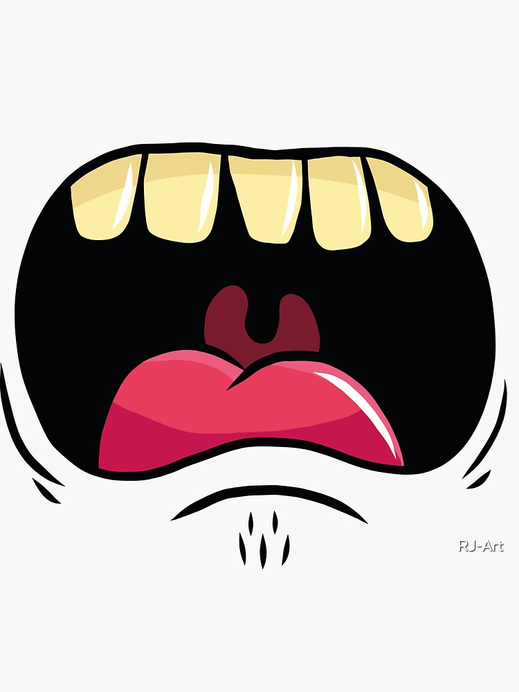 "Scream monster mouth teeth tongue" Sticker by RJ-Art | Redbubble