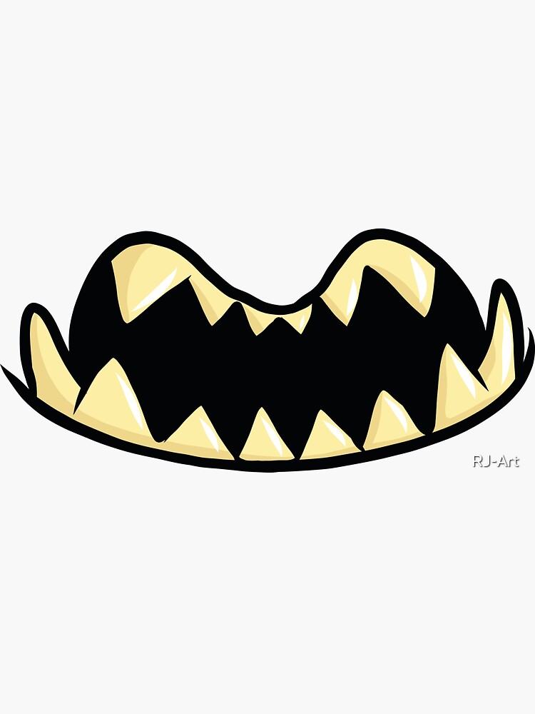 "Scream monster mouth teeth tongue" Sticker by RJ-Art | Redbubble