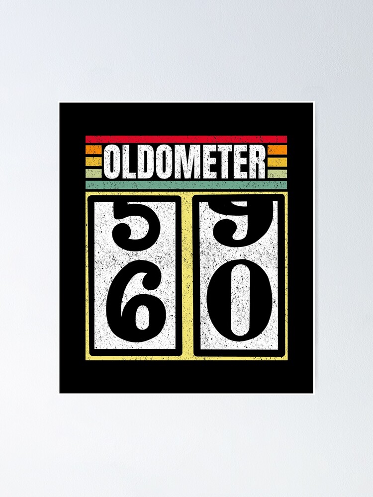 Póster «Oldometer 59 60 Divertido 60 cumpleaños Retro Edad 60 Regalo ...