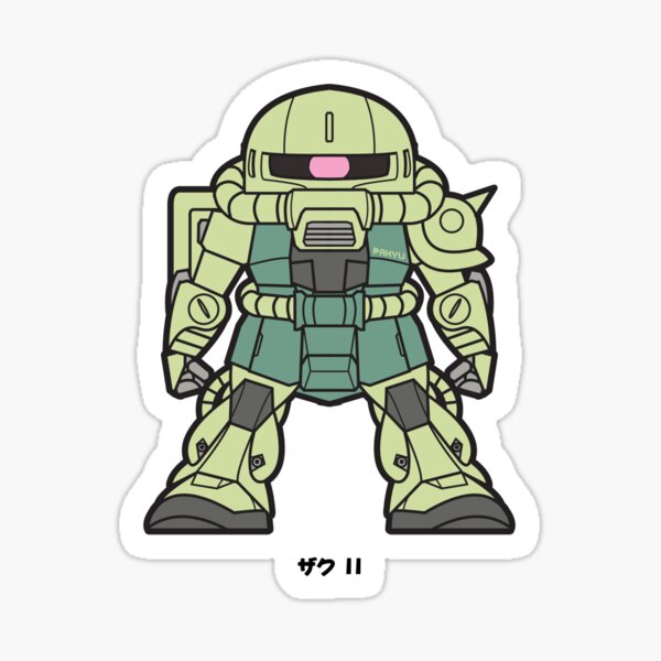 "Zaku II" Sticker for Sale by pakyupashion | Redbubble