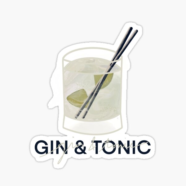 "Gin and Tonic Cocktail Drink Art" Sticker for Sale by danikafoxx ...