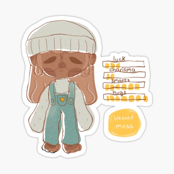 "Cute Design Blessed Mess" Sticker for Sale by wittreine | Redbubble