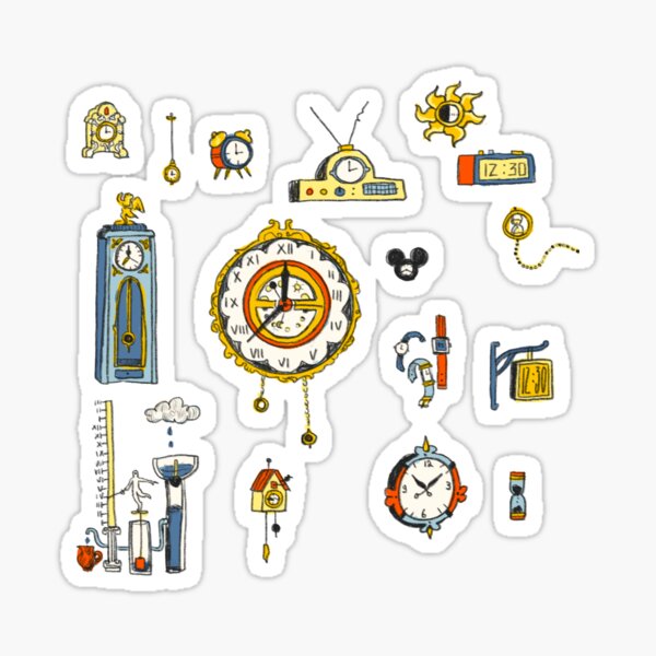 Pegatina «Reloj de dibujos animados» de bosoro | Redbubble