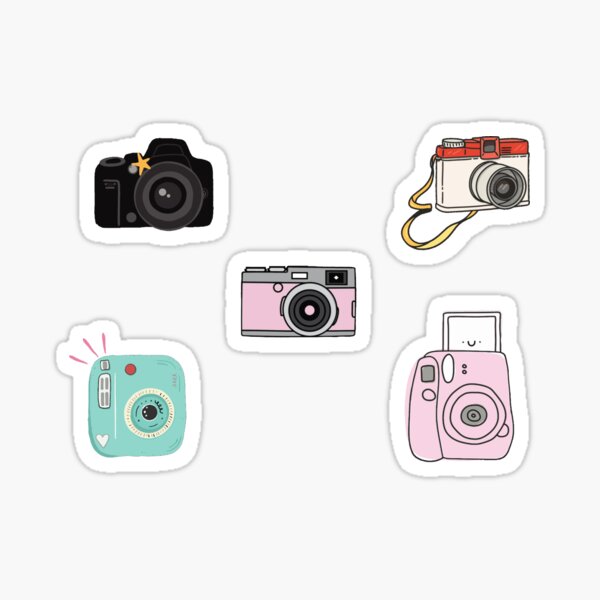 "cute camera photography pack" Sticker by am-mantilla2156 | Redbubble
