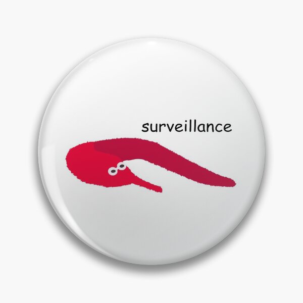 "Worm On A String Surveillance" Pin for Sale by WebApparel | Redbubble