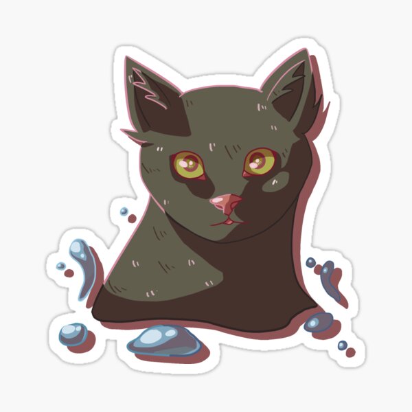 "Cat Staring Into Your Soul (Black background version)" Sticker for ...