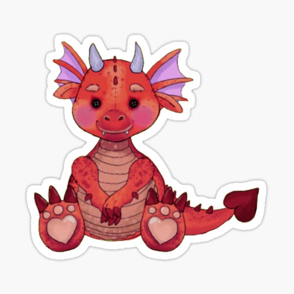 "Ruby Red dragon sticker " Sticker for Sale by TarniaFedeleArt | Redbubble